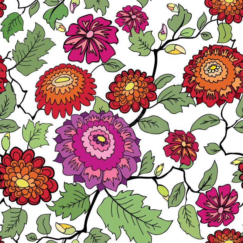Floral Seamless Background. Decorative Flower Pattern Stock ...