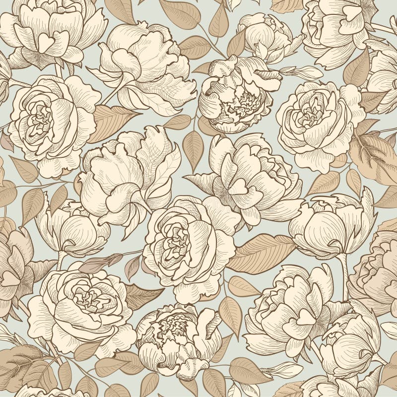 Floral Seamless Background. Flower Pattern. Flourish Wallpaper Stock ...