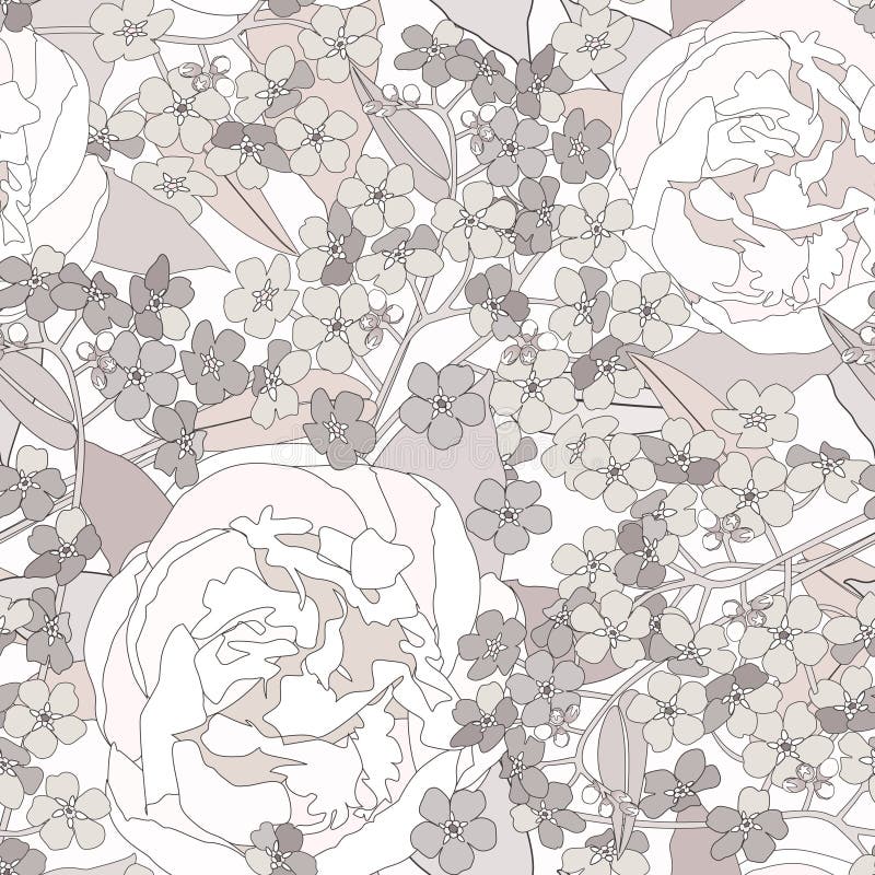 Floral Seamless Background Gentle Flower Pattern Stock Illustrations ...