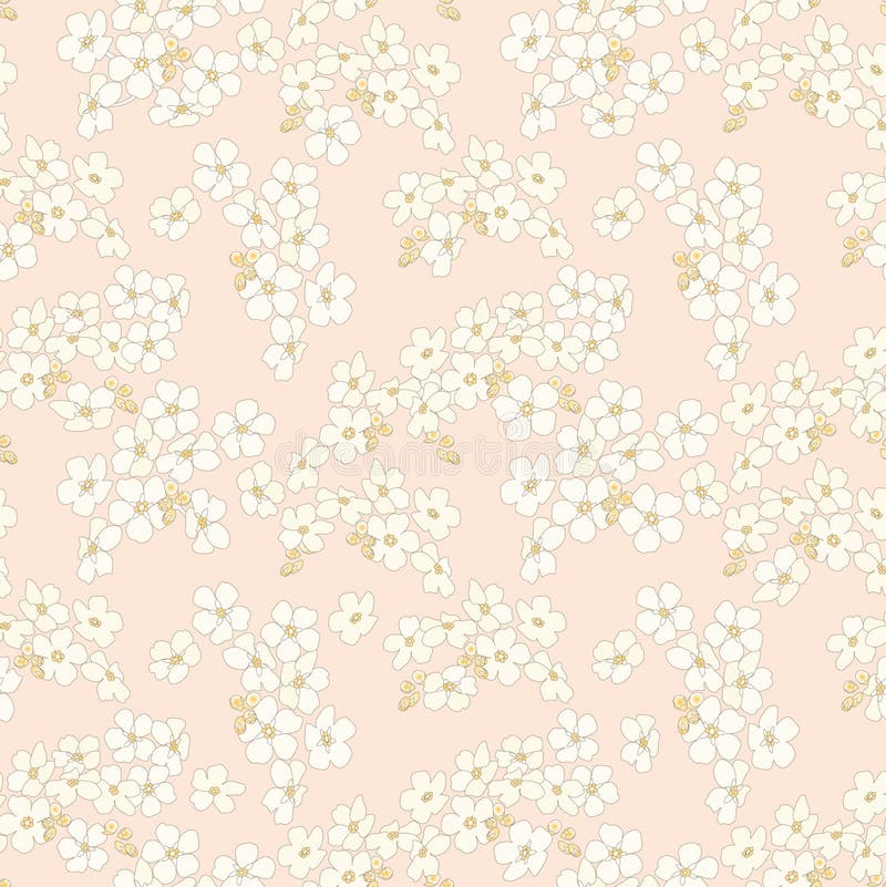 Floral Seamless Background Gentle Flower Pattern Stock Illustrations ...