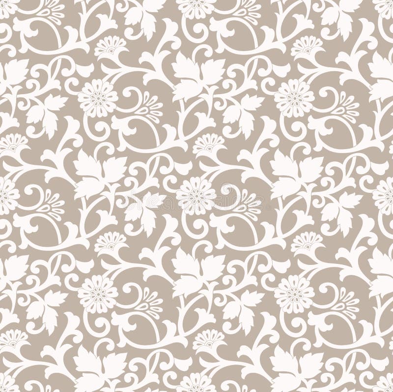 Vector Designer Seamless Floral Wallpaper Stock Vector - Illustration ...