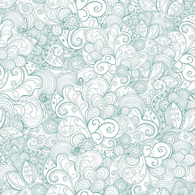 Floral Seamless Light Abstract Hand-drawn Card. Stock Vector ...