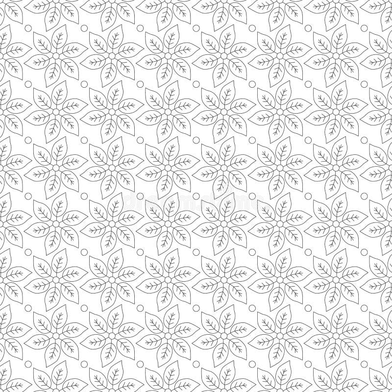 Floral Seamless Linear Pattern Stock Vector - Illustration of drawing ...