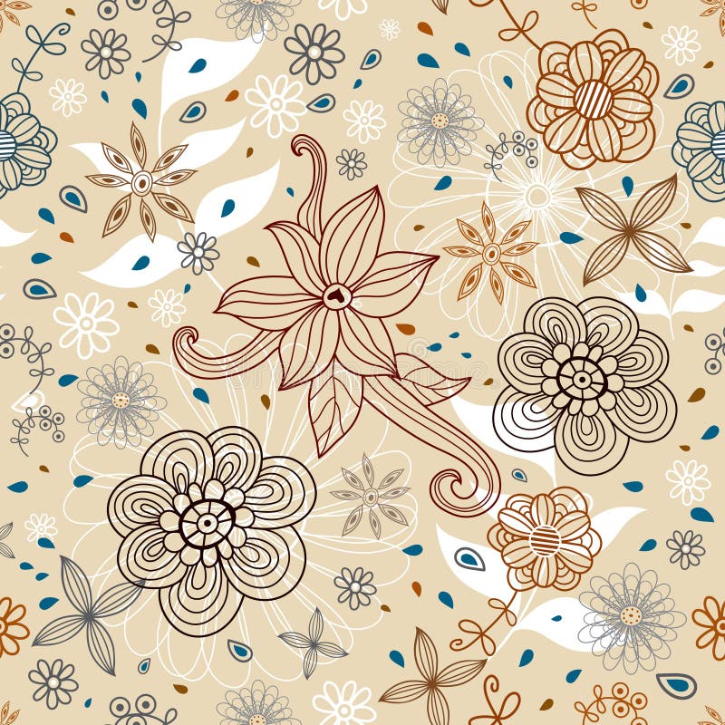 Cool Color Floral Seamless Pattern Vector Design Stock Vector ...