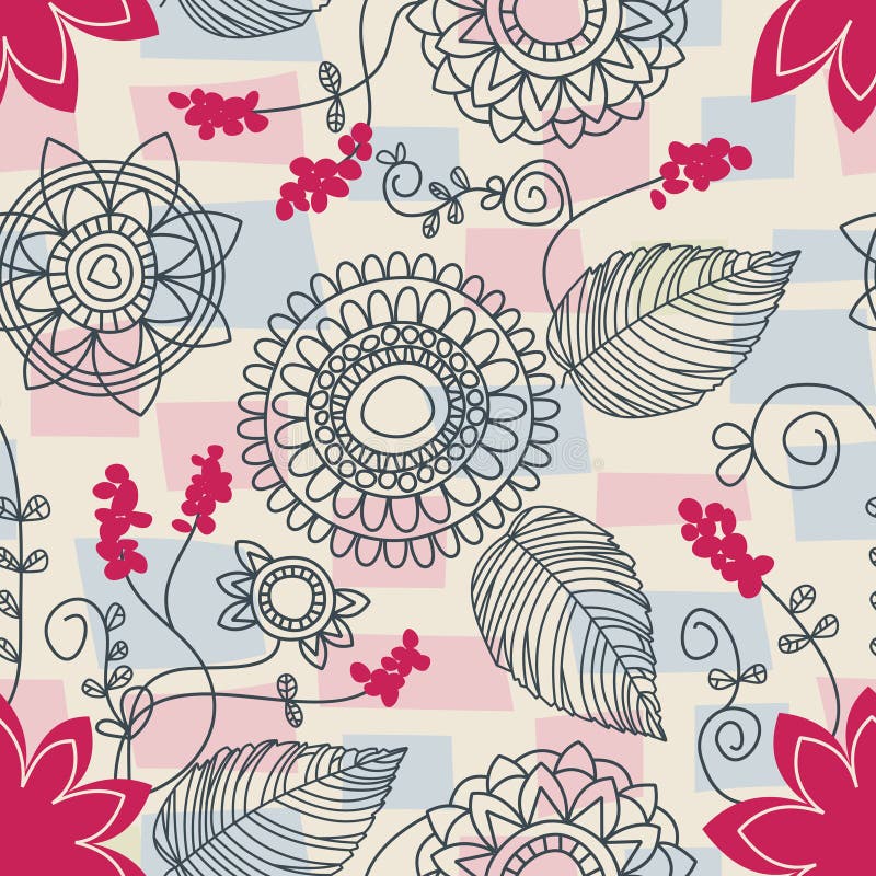 Seamless floral pattern stock vector. Illustration of elements - 18099589