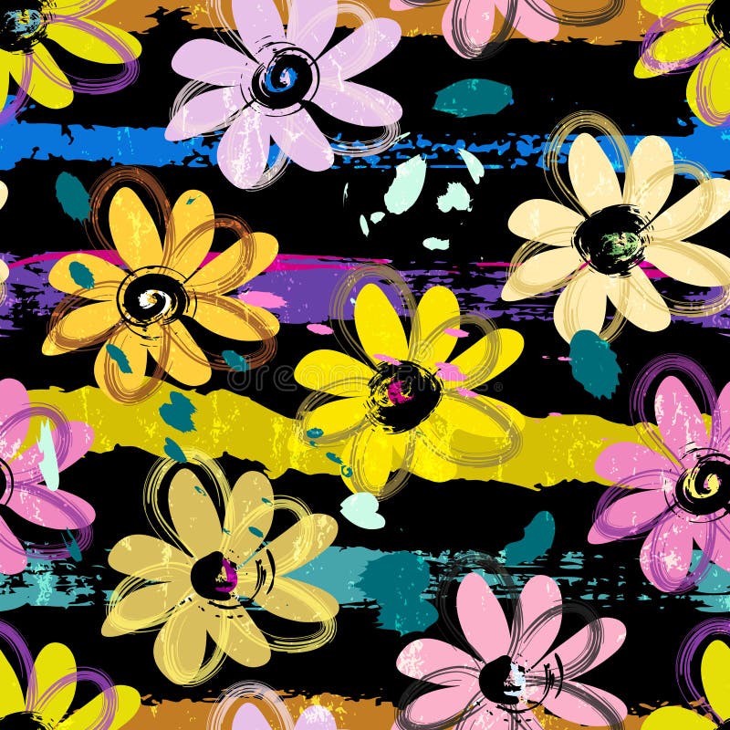 Spring Flowers Stripes, Strokes and Splashes, Summer and Spring Color ...