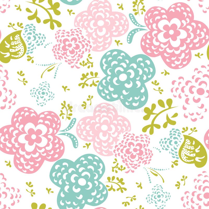 Floral Seamless Pattern or Background Stock Illustration - Illustration ...