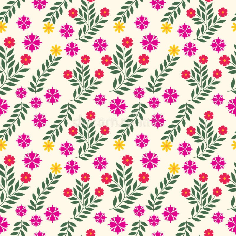 Floral Seamless Pattern Background Vector Illustration Stock Vector ...