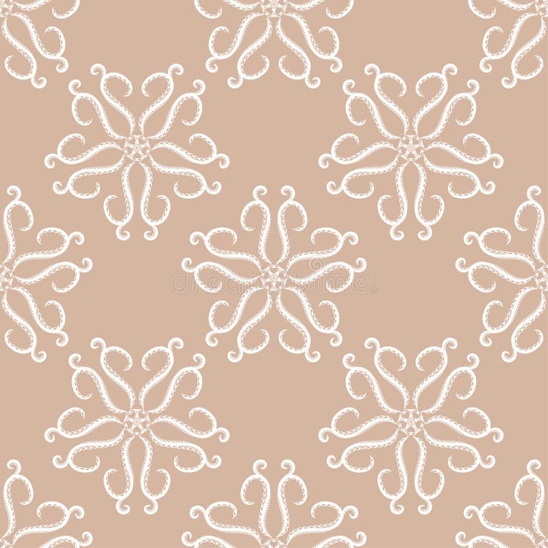 Floral Seamless Pattern. Beige Brown Abstract Background Stock Vector ...