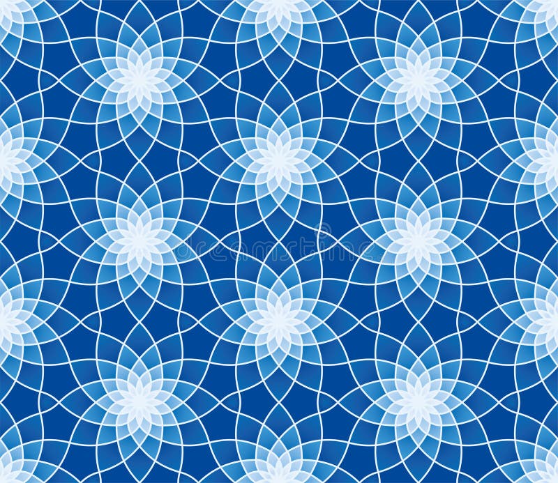 Floral Seamless Pattern in Blue Color Stock Vector - Illustration of ...
