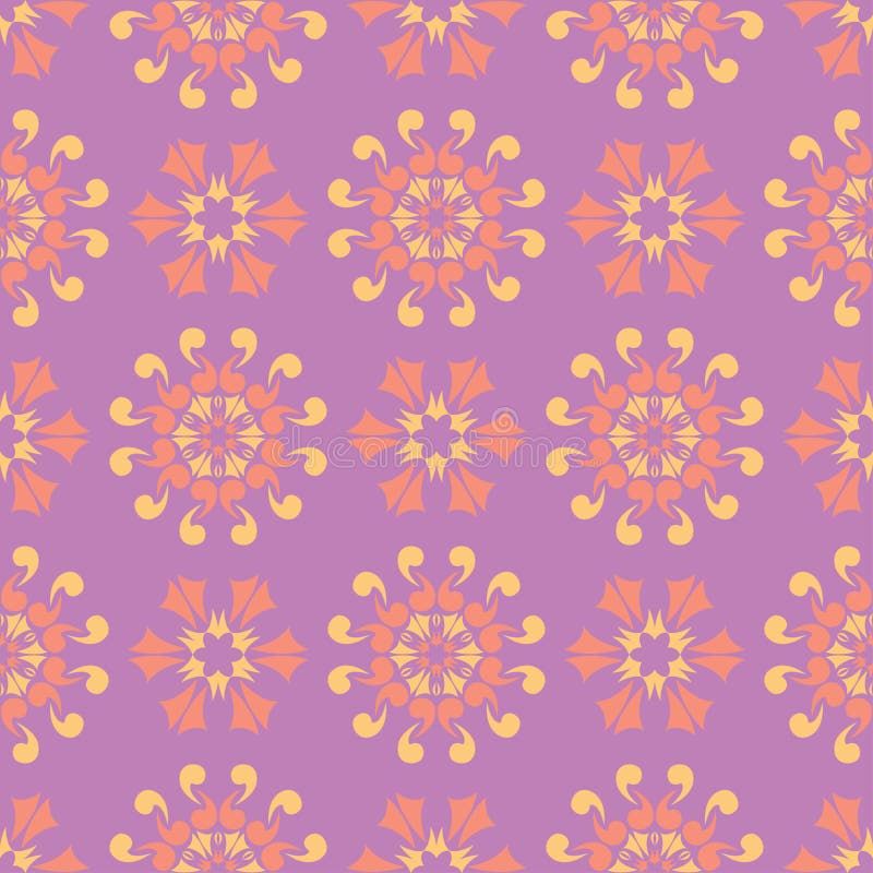Floral Seamless Pattern. Bright Violet Background with Colored Design ...
