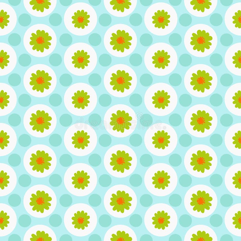 Floral Seamless Pattern with Circles Stock Vector - Illustration of ...