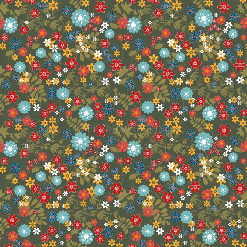 Floral Seamless Pattern with Colorful Flowers Texture Stock ...