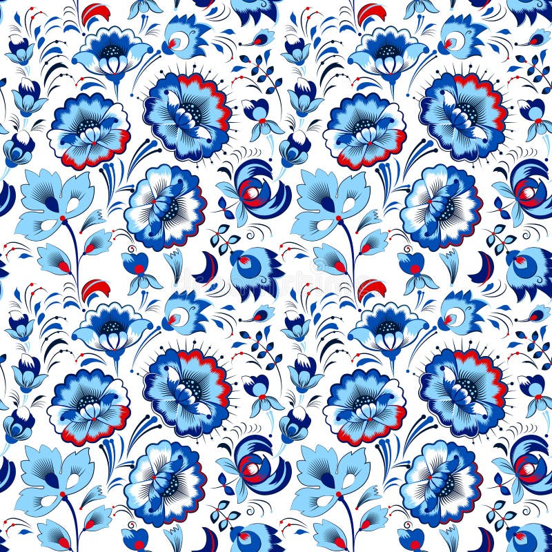 Floral Seamless Pattern in Country Style Stock Illustration ...