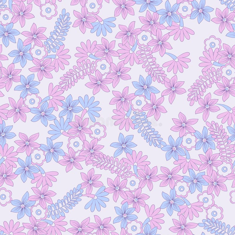 Floral Seamless Pattern. Cute Vector Background Stock Illustration ...