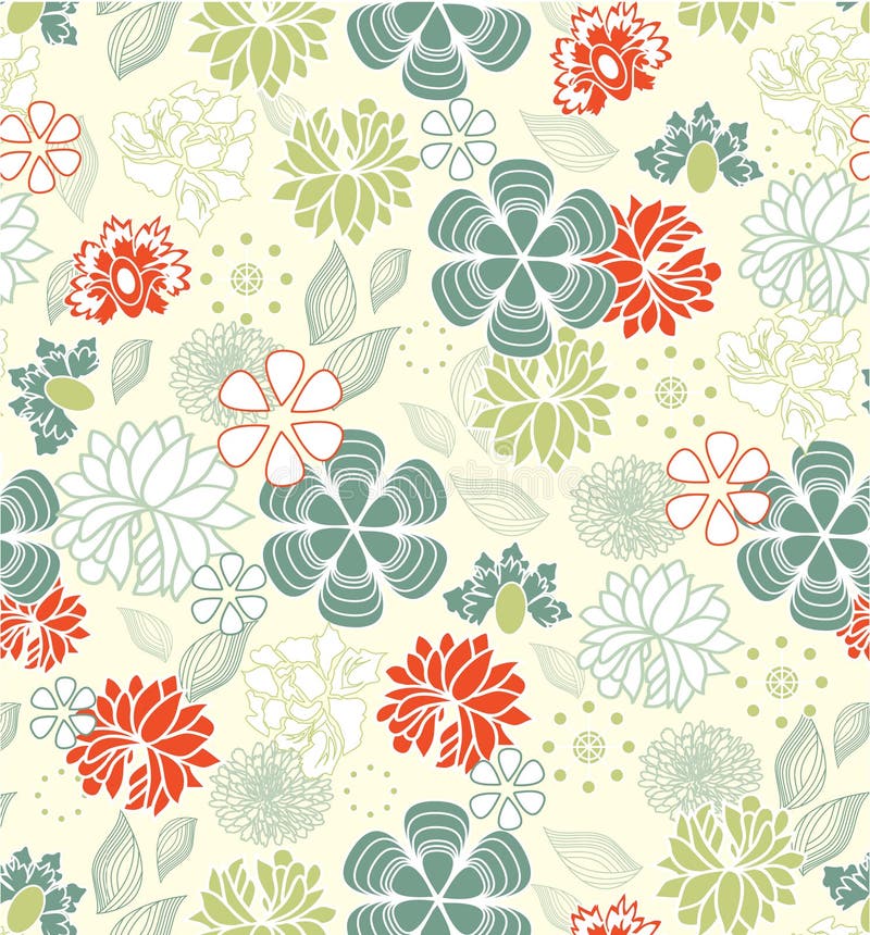 Floral Seamless Pattern, Design Stock Vector - Illustration of element ...