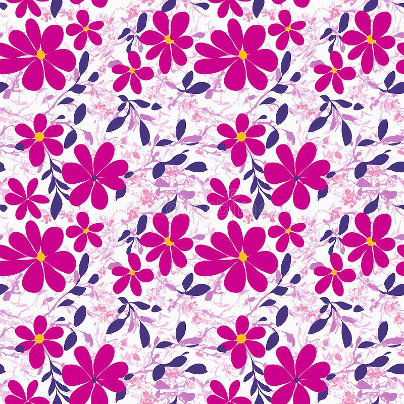 Floral Seamless Pattern Design with Red Flowers on White, Repeating ...