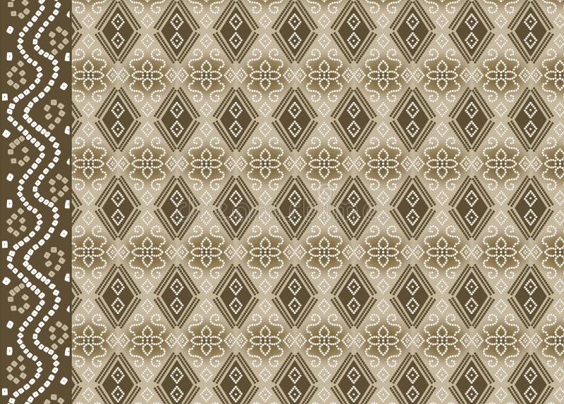 Floral Seamless Pattern with Digital Border Stock Illustration for ...