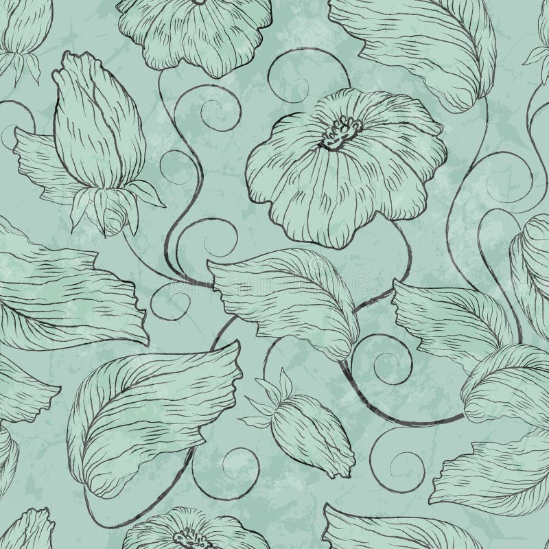 Floral Seamless Pattern stock illustration. Illustration of dirty ...