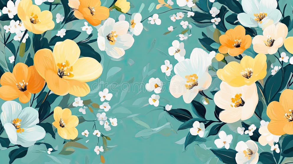 Floral Seamless Pattern. Elegant Flowers Background, Vector Design ...
