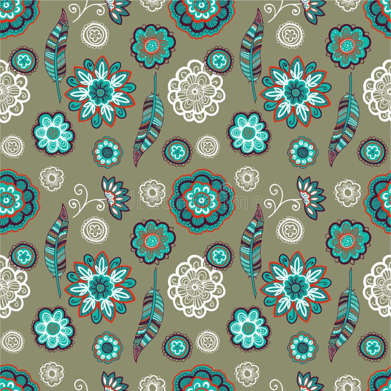 Boho seamless pattern. stock vector. Illustration of element - 107429143