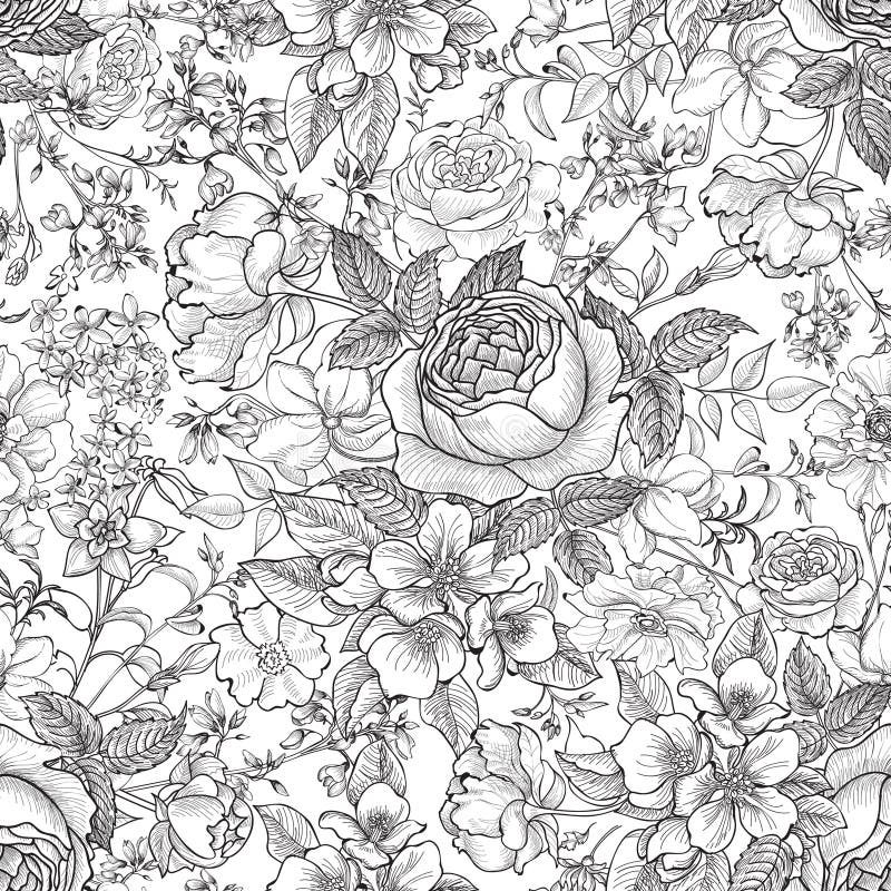Floral Seamless Pattern. Flower Background Stock Illustration ...