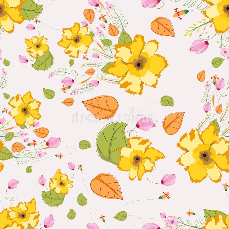 Floral seamless pattern stock illustration. Illustration of colorful ...