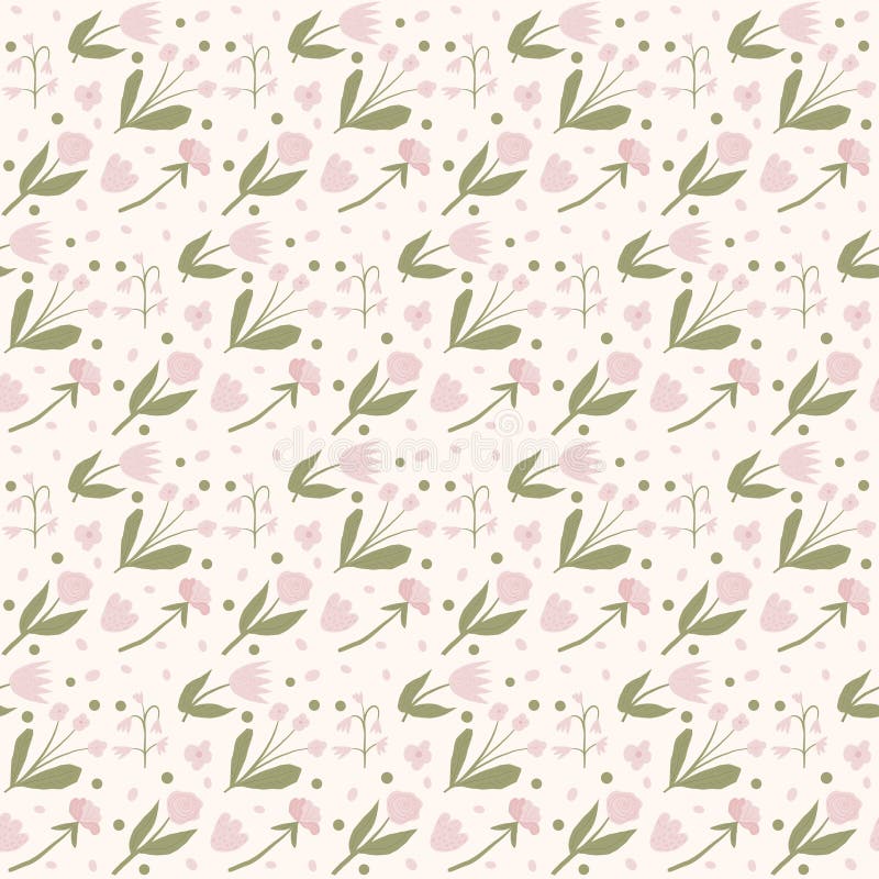 Floral Seamless Pattern. Flowers Elements Endless Background. Botanic ...