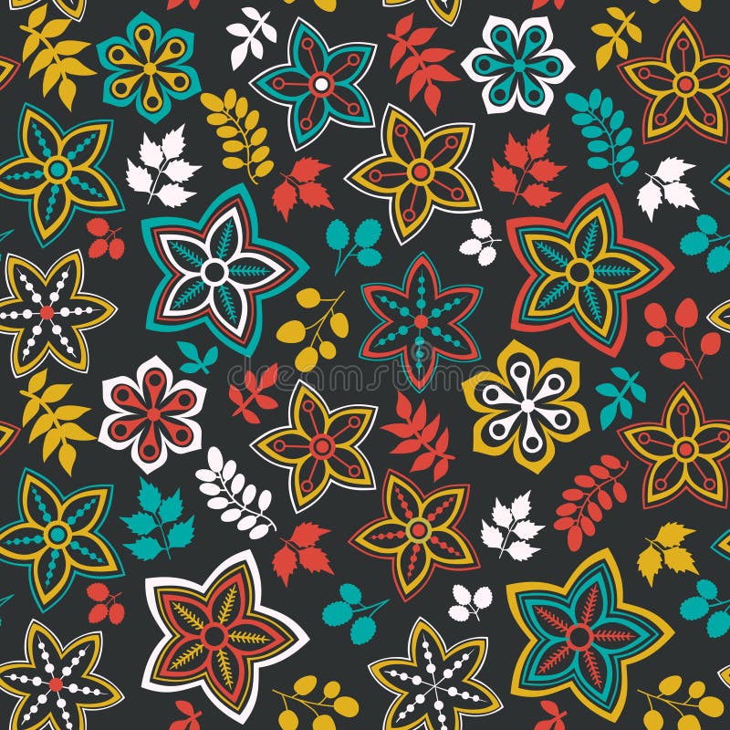 Floral Seamless Pattern with Flowers. Stock Vector - Illustration of ...