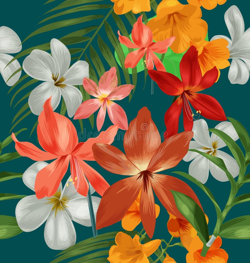 Floral seamless pattern stock illustration. Illustration of botanical ...