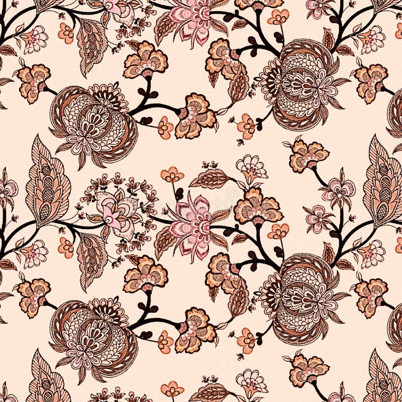 Floral Seamless Pattern. Indian Decorative Wallpaper. Design for ...