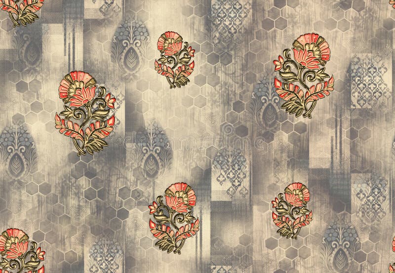 Floral Seamless Pattern. Indian Decorative Wallpaper. Design for ...