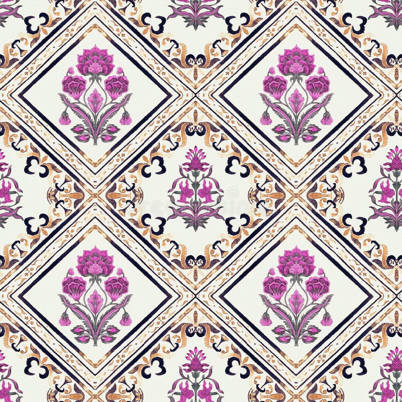 Floral Seamless Pattern. Indian Decorative Wallpaper. Design for ...