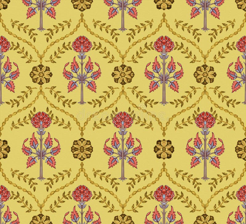 Floral Seamless Pattern. Indian Decorative Wallpaper. Design for ...