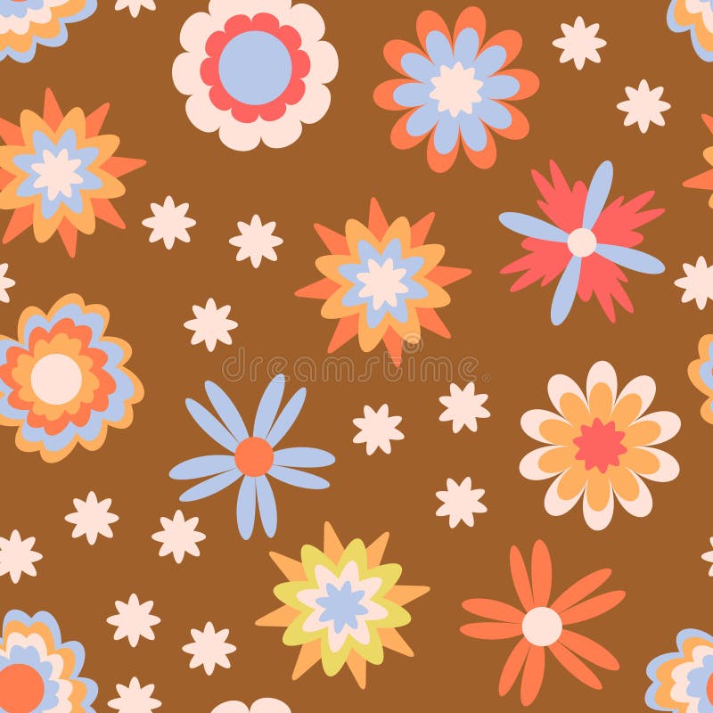 Floral Seamless Pattern for Kids Stock Vector - Illustration of modern ...