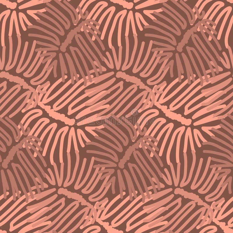 Floral Seamless Pattern with Leaves on Beige Brick Background for ...