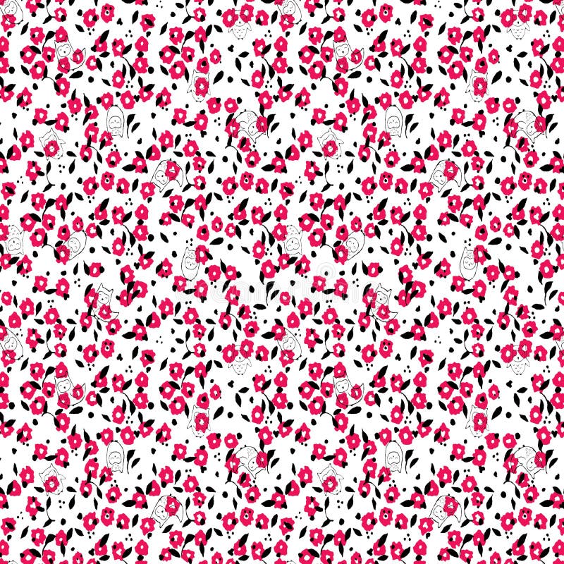 Floral Seamless Pattern on Master Background. Modern Floral Pattern ...