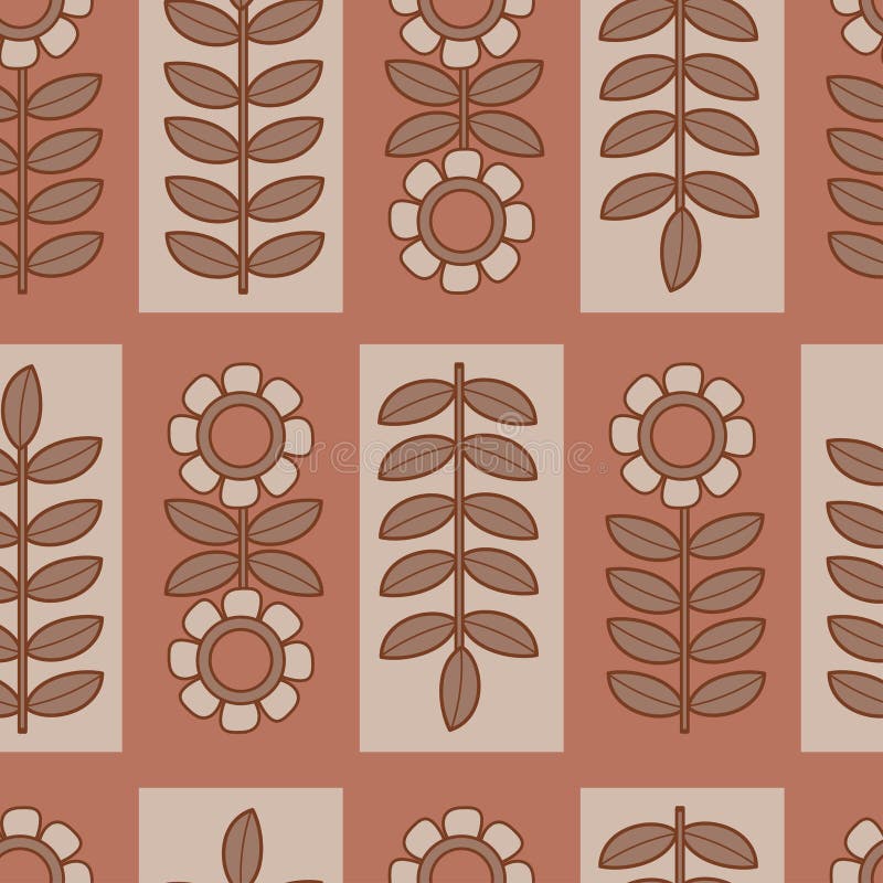 Floral Seamless Pattern Mocha Mousse. Minimalistic Brown Background ...