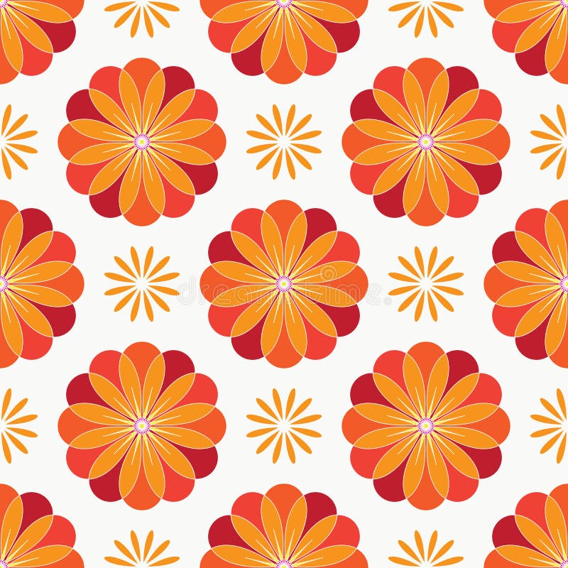 Floral seamless pattern stock vector. Illustration of orange - 74102964