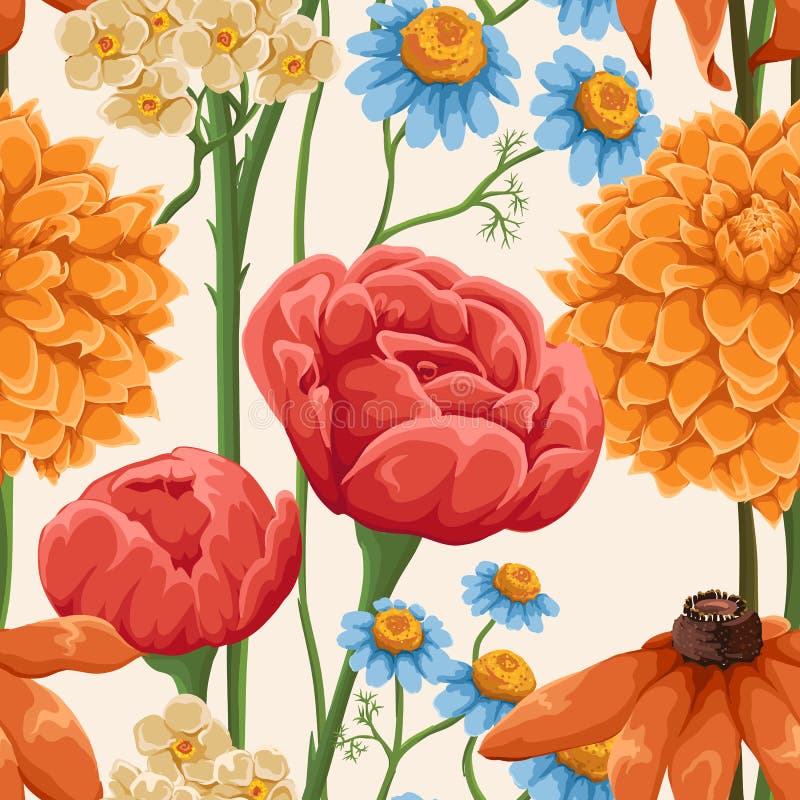 Floral seamless pattern stock vector. Illustration of backdrop - 22718013