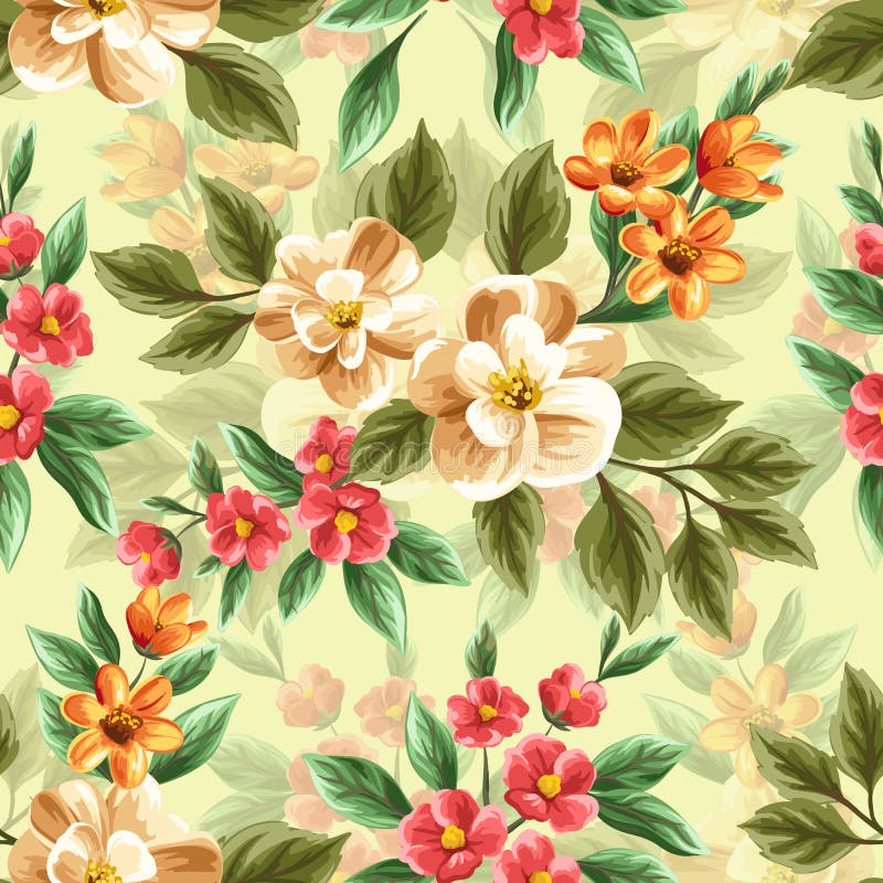 Floral seamless pattern stock vector. Illustration of garden - 52172438