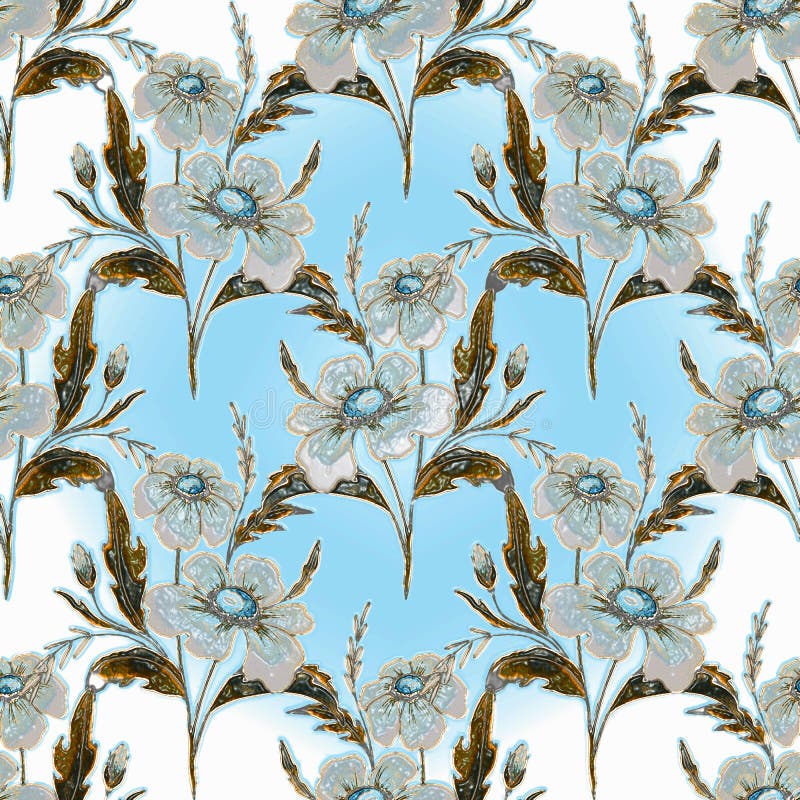 Floral Seamless Pattern with Plastic Warp Isolated Paper Design for ...