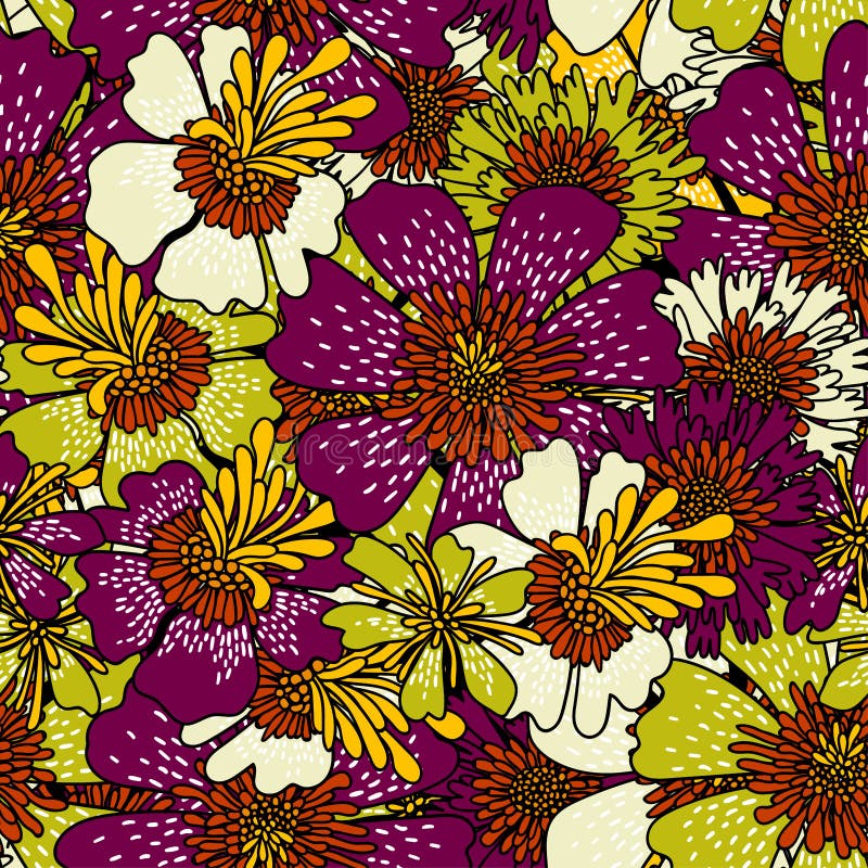 Floral Seamless Pattern. Print for Textiles, Packaging. Vector ...