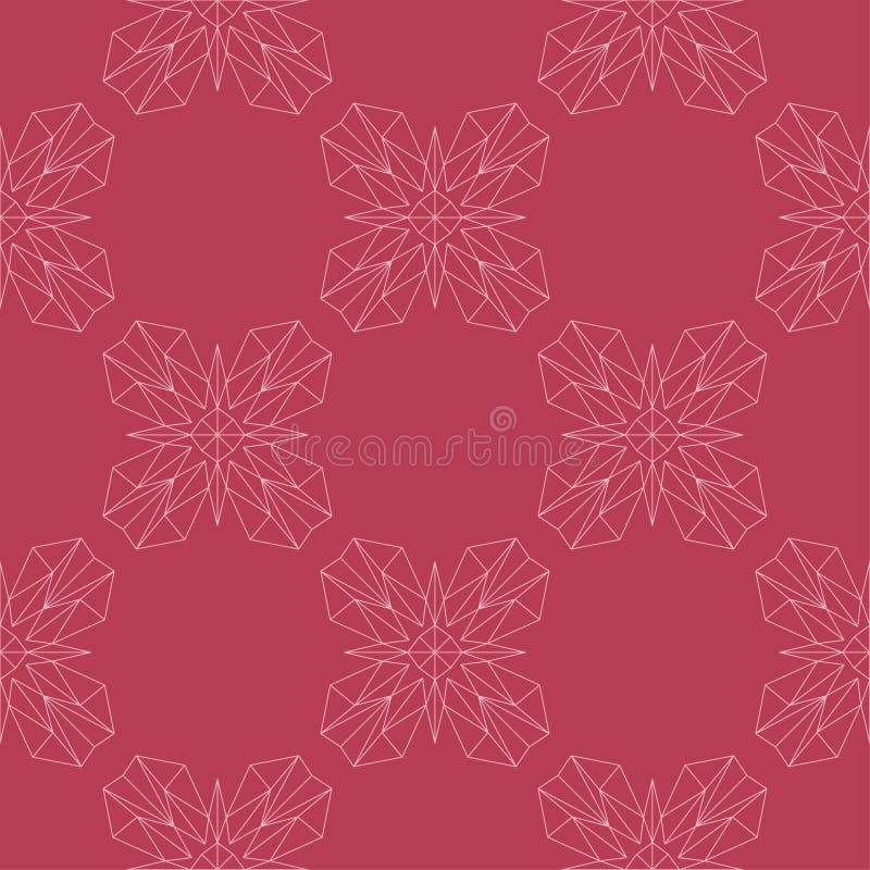 Floral Seamless Pattern on Red Background Stock Vector - Illustration ...