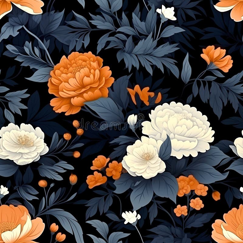 Floral Seamless Pattern. Renaissance. Elegant Designs with Flowers. AI ...