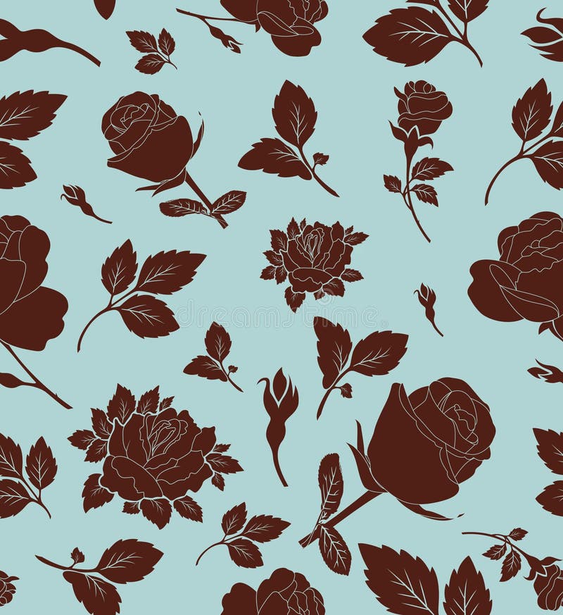 Floral Seamless Pattern with Rose, Wallpaper Stock Vector ...