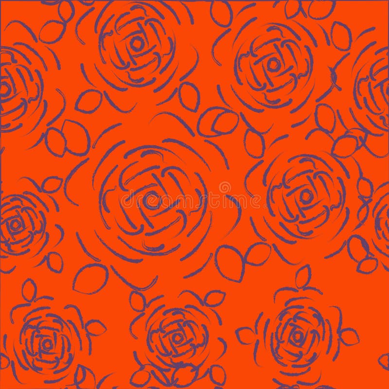 Floral Seamless Pattern with Roses. Vector Hand Drawn . Stock Vector ...