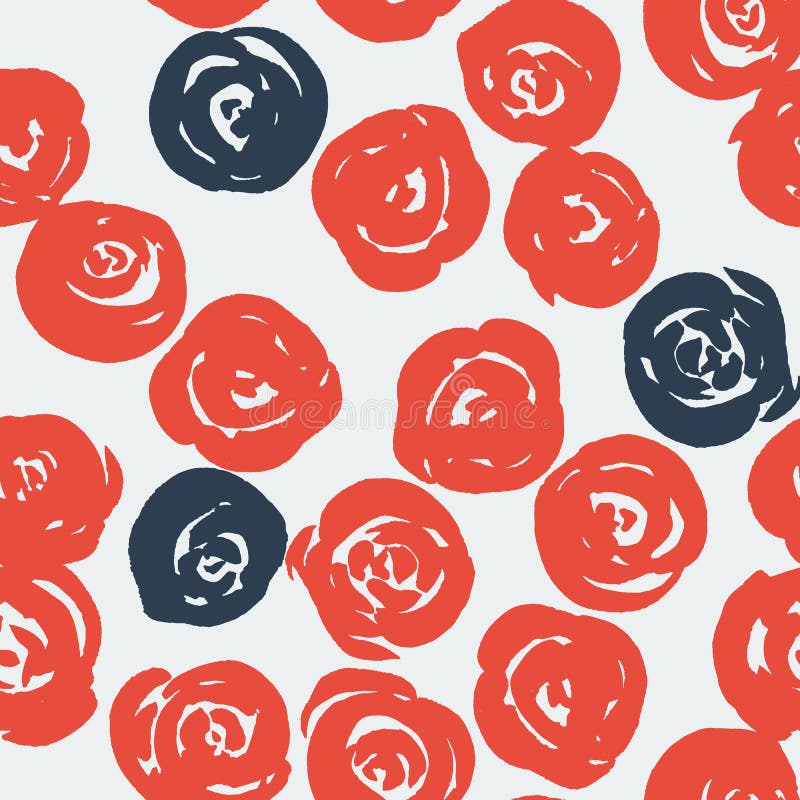 Floral Seamless Pattern with Roses. Vector Illustration for Your Design ...