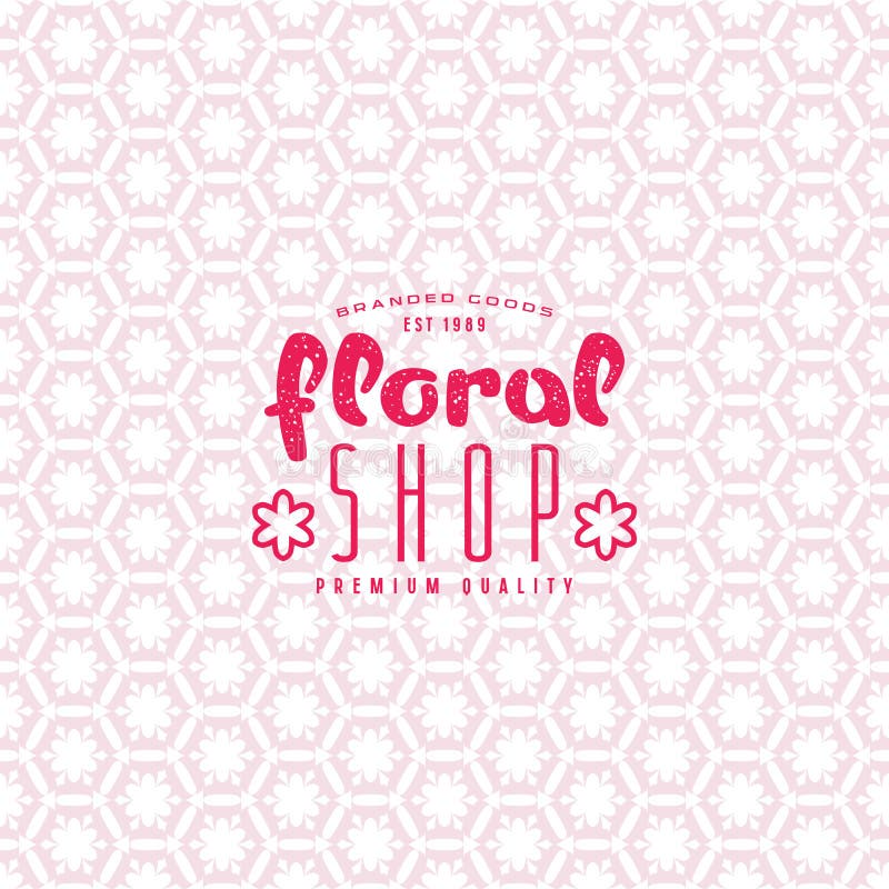 Floral Seamless Pattern and Shop Label Stock Vector - Illustration of ...