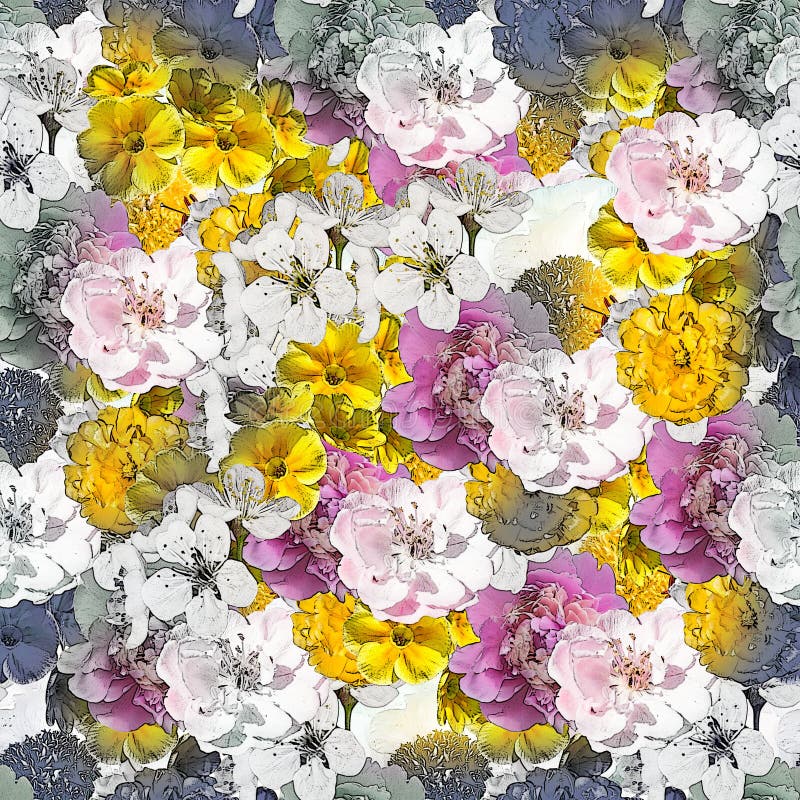 Floral Seamless Pattern with Spring Flowers. Endless Background. Stock ...